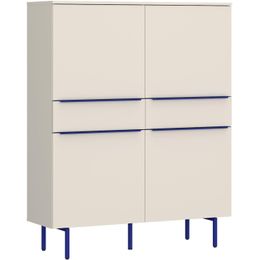 Hochkommode Tom Tailor HOME, light taupe, B:110cm H:143cm T:42cm, Holzwerkstoff, Melamin, Spanplatte, Sideboards, Highboard, Breite 110 cm,4 T&uuml;ren,2 Schubladen, viel Stauraum