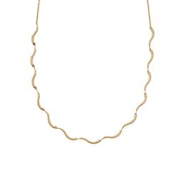 Collier Skagen "Schmuck Geschenk Edelstahl Halskette WAVE", gold (gelbgoldfarben), Halsketten, Damen, Edelstahl, L: 46 B: 4mm, Collier, B:4mm