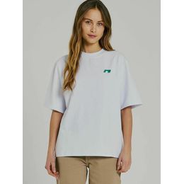 Kurzarmhemd NORR "NORR T-shirt Sanda", Damen, Gr. 36, wei&szlig; with gr&uuml;n print, Obermaterial: 95% Baumwolle, 5% Elasthan, Hemden