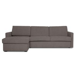 Schlafsofa Home Affaire "GOLDPOINT Ecksofa 264 cm, Liegefl&auml;che (140/200cm), L-Form", braun, B:264cm H:85cm T:157cm, Bezug: 100% Polyester, Sofas, Schlafsofa, Bettfunktion, Bonell-Federkernmatratze und Dauerschl&auml;fer-Funktion