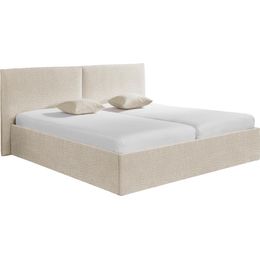 Polsterbett, hellbeige, B:168cm L:210cm, Bezug. Hochwertiger Boucl&eacute;, 100% Polyester pflegeleicht, Polsterung: Polsterwatte, Material Gestell: gepolsterter Holzwerkstoff, , Westfalia Schlafkomfort, Betten, Polsterbett