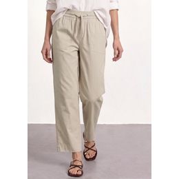 Stoffhose Street One, Damen, Gr. 34, L&auml;nge 28, clay sand, Stoff, 66% Baumwolle, 30% Polyester, 4% Elasthan, unifarben, regular fit kn&ouml;chelfrei, Hosen Stoffhose, Elastikbund mit Tunnelzug