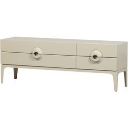 Lowboard Woood "Merge mit Eukalyptusholz und 4 Schubladen", staub, B:160cm H:57cm T:44cm, Massivholz, Sideboards, Lowboard, Eukalyptusholz, Tragkraft 120 kg, Metallbeine