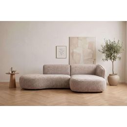 Ecksofa Home Affaire "OSTRUP Rundsofa, L-Form, Naturt&ouml;ne, Boucle oder Chenille", cream, B:278cm H:73cm T:152cm, 100% Polyester, Sofas, Ecksofa, Breite 278 cm, organische Form mit sanften Rundungen
