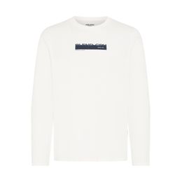 Langarmshirt Blend "BHKEMUEL GRAPHIC L/S TEE", Herren, Gr. XL, snow wei&szlig;, Single Jersey, Obermaterial: 100% Baumwolle, bedruckt, regular fit normal, Rundhals, Shirts Langarmshirt