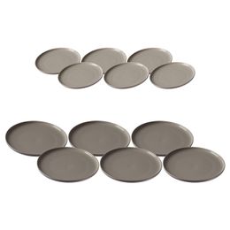 Ritzenhoff & Breker Geschirr-Set RITZENHOFF & BREKER "Tafelservice Jasper 12er Set", grau (taupe), 12, Keramik, Geschirr-Sets, Geschirr-Set, Sp&uuml;lmaschinengeeignet