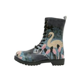 Schn&uuml;rboots DOGO "Zipsy High-Top Boots With Elegance Damen Stiefeletten", Damen, Gr. 38, Normalschaft, blau, Lederimitat, Schuhe Schn&uuml;rboots, Handgefertigt