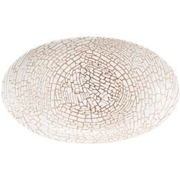 Servierplatte Seltmann Weiden "Liberty Krakelee", wei&szlig;, braun, B:14,4cm H:3cm L:24,1cm, Porzellan, Servierplatten, Servierplatte, Platte oval