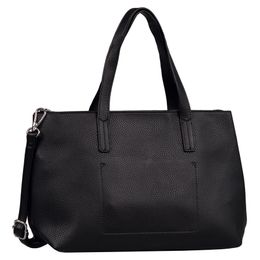 Shopper Tom Tailor "Marla", Damen, Gr. B/H/T: 34cm x 21cm x 12cm, schwarz, Polyurethan, Polyurethan (PU), clean, gepflegt, gepr&auml;gtes Muster, unifarben, Taschen Shopper, aus fein genarbtem Lederimitat au&szlig;en und weichem Suede-Imitat Futter