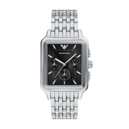 Chronograph Emporio Armani, silber (edelstahlfarben, schwarz), Armbanduhren, Herren, Chronograph, Quarzuhr, Armbanduhr, Herrenuhr, Edelstahlarmband, analog