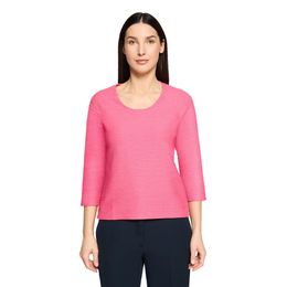 3/4-Arm-Shirt Betty Barclay "Damen mit Rippenstruktur", Damen, Gr. 36, pink flamb&eacute;, Rippware, Obermaterial: 65% Polyester, 35% Baumwolle, tailliert normal, Rundhals, Shirts 3/4-Arm-Shirt