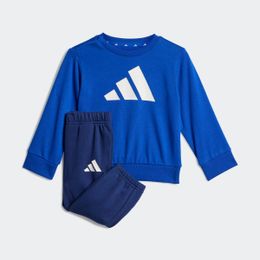 Trainingsanzug adidas Sportswear "I BL FT JOG 240", M&auml;dchen, Gr. 98, royal blau, wei&szlig;, Obermaterial: 70% Baumwolle, 30% Polyester, Sportanz&uuml;ge Trainingsanzug