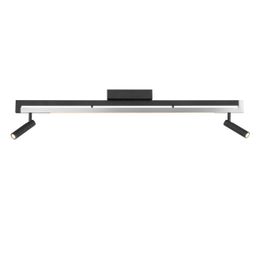 LUMICOUTURE LED Deckenstrahler "Pulse", geb&uuml;rstetes aluminium, schwarz, 2, H: 21,5cm, 1 Stk., Leuchten, 100 x 7 x 22 cm, 3300lm, 2700K, dimmbar, schwarz/geb&uuml;rstetes Aluminium, LED Deckenstrahler