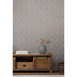 Vliestapete next "DECO Geometrisch Vliestapete 10mx52cm", grau, B:0,52m H:0m L:10m, Vlies, Tapeten