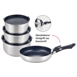 Topf-Set GSW "EASY CLICK", silber (silberfarben), 1,9 l, T&ouml;pfe, ideal f&uuml;r den Camper geeignet. Induktion