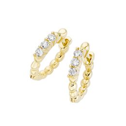 Paar Creolen Luigi Merano "in Kugel-Design mit Zirkonia, Gold 375", gold, Ohrringe, Damen, Gelbgold 375