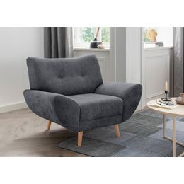 Sessel Home Affaire "Basta", anthrazit, B:111cm H:82cm T:87cm, 100% Polyester, Sessel, Sessel