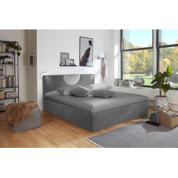 Polsterbett "Pisa in verschiedenen H&auml;rtegraden und Gr&ouml;&szlig;en", anthrazit, anthrazit mit kontrastfarbe grau, B:210cm L:210cm, Bezug 100% Polyester- pflegeleicht, Polsterung: Polsterwatte, Material Gestell: gepolsterter Holzwerkstoff, , Westfalia Schlafkomfort, Betten, Polsterbett, wahlweise mit oder ohne Bettkasten
