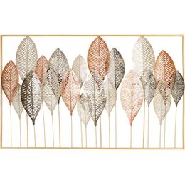 Metallbild B&Ouml;NNINGHOFF "HERBSTSTIMMUNG, VERSCHIEDENE BL&Auml;TTER 122x76 cm &ndash; Deko modern", farbe bild(er): schwarz, rot, silber, B:122cm H:76cm T:5,08cm, Metall, Bilder