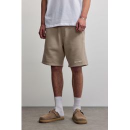 Sweatshorts Pegador "LOGO HEAVY SWEAT SHORTS", Herren, Gr. L, N-Gr, washed warm taupe cream, Sweatware, Obermaterial: 80% Baumwolle, 20% Polyester, unifarben, regular fit normal, Hosen Sweatshorts, Baumwollmischung, regular fit
