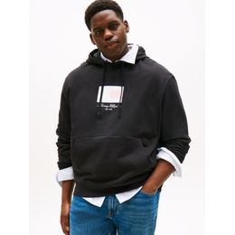 Tommy Hilfiger Big & Tall Kapuzensweatshirt "BT-ITHACA FLAG HOODIE-B", Herren, Gr. 5XL, schwarz, Sweatware, Obermaterial: 100% Baumwolle, TOMMY HILFIGER BIG & TALL, unifarben, regular fit normal, Rundhals, eingesetzt Rippb&uuml;ndchen, Sweatshirts, Gro&szlig;e Gr&ouml;&szlig;en
