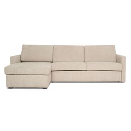 Schlafsofa Home Affaire "GOLDPOINT Ecksofa 264 cm, Liegefl&auml;che (140/200cm), L-Form", cream, B:264cm H:85cm T:157cm, Bezug: 100% Polyester, Sofas, Schlafsofa, Bettfunktion, Bonell-Federkernmatratze und Dauerschl&auml;fer-Funktion