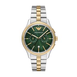 Chronograph Emporio Armani, gold (edelstahlfarben, gelbgoldfarben), Armbanduhren, Herren, Chronograph, Quarzuhr, Armbanduhr, Herrenuhr, Edelstahlarmband, analog, Tag