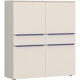 Hochkommode Tom Tailor HOME, light taupe, B:110cm H:126cm T:42cm, Holzwerkstoff, Melamin, Spanplatte, Sideboards, Highboard, Breite 110 cm,4 T&uuml;ren,2 Schubladen, viel Stauraum