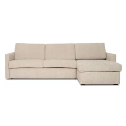 Schlafsofa Home Affaire "GOLDPOINT Ecksofa 264 cm, Liegefl&auml;che (140/200cm), L-Form", cream, B:264cm H:85cm T:157cm, Bezug: 100% Polyester, Sofas, Schlafsofa, Bettfunktion, Bonell-Federkernmatratze und Dauerschl&auml;fer-Funktion