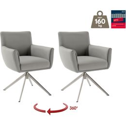 4-Fu&szlig;stuhl MCA furniture "WILSON Esszimmerstuhl, Armlehnstuhl, Polsterstuhl, modern", beige (creme, creme), B:66cm H:67cm T:66cm, St&uuml;hle, Stuhl, Armlehnenstuhl, drehbar, Taschenfederkern, belastbar 160 kg