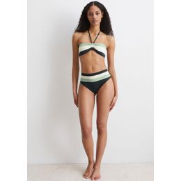 Marc O'Polo Bikini-Hose MARC O'POLO "Summer Stripes", Damen, Gr. XS, N-Gr, blau (schwarz navy blockstripe), Elasthan, Polyamid, unifarben mit Farbeinsatz, Badehosen Bikini-Hose, mit elegantem Farbblock-Muster