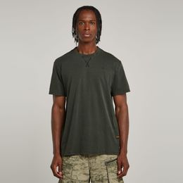G-Star Raw T-Shirt G-STAR "Nifous", Herren, Gr. L, asfalt gd, Jersey, Obermaterial: 100% Baumwolle, unifarben, regular fit normal, Rundhals, Shirts T-Shirt, Rundhals, mit Rippeinsatz