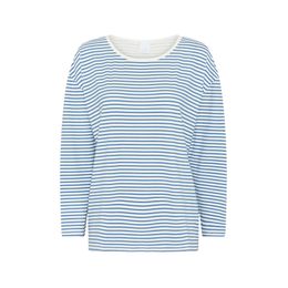 Kurzarmhemd CCDK COPENHAGEN "CCDK Copenhagen sleep shirt Britt", Damen, Gr. XS, Normalgr&ouml;&szlig;en, blau (riverside stripe), Obermaterial: 68% Viskose, 27% Baumwolle, 5% Elasthan, Hemden