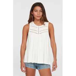 O`Neill Tanktop O'NEILL "ESSENTIALS TOKEENA EMBROIDERY TANK", Damen, Gr. L (40), wei&szlig; (snow wei&szlig;), Obermaterial: 94% Viskose, 6% Elasthan, Tops Tanktop