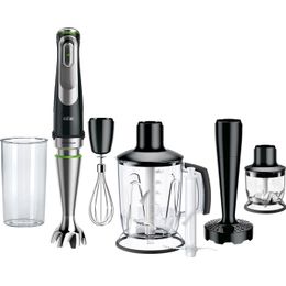 Braun Stabmixer "MultiQuick 9 MQ 9147X - 1200W, Stufenlosregulierbar, Dynamische Klinge", grau (schwarz, edelstahlfarben), B:6,8cm H:41cm T:6,8cm, Mixer, Spritzschutz, Extra Mahlklinge, 2 Modi + Pulsfunktion, viel Zubeh&ouml;r