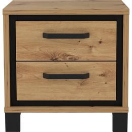 Nachtkommode FORTE "Trondheim", schwarz (artisan eiche, schwarz eiche), B:49,4cm H:49,3cm T:41,5cm, Sideboards