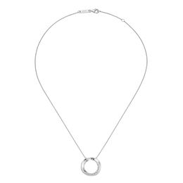 Collier "Mittelteil rund, gedreht, mit wei&szlig;en Zirkonia, Silber 925", silber, Giorgio Martello MILANO, Halsketten, Damen, 45cm, Silber 925 (Sterlingsilber), Collier