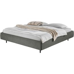 Polsterbett Home Affaire "Lumira, rahmenhohes Design & wahweise &Uuml;berl&auml;nge", anthrazit, B:215cm H:40cm L:215cm, 94% Polyester, 6% Nylon, Betten, Polsterbett, inkl. 7-fache Einlegetiefenverstellung & saugroboterfreundliche H&ouml;he