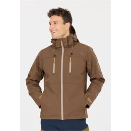 Outdoorjacke WHISTLER "Downey", Herren, Gr. 5XL, braun, anthrazit, 65% Polyester, 35% Baumwolle, unifarben, normal, ohne Ausschnitt, Jacken Outdoorjacke, mit 10.000 mm Wassers&auml;ule