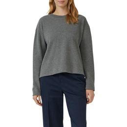 Sweatshirt s.Oliver, Damen, Gr. 44, schwarz, Sweatware, Obermaterial: 50% Baumwolle, 50% Polyester, unifarben, relaxed fit normal, Rundhals, gerader Abschluss, Sweatshirts Sweatshirt, mit Rippblende