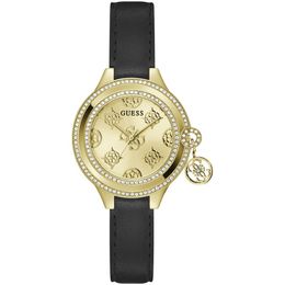 Quarzuhr Guess "CHARMED", schwarz, Armbanduhren, Damen, Quarzuhr, Armbanduhr, Damenuhr