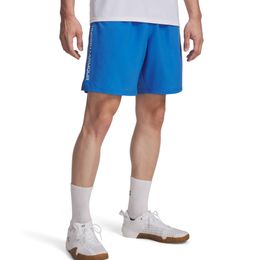 Shorts Under Armour "UA TECH WOVEN WORDMARK SHORT", Herren, Gr. L, N-Gr, wei&szlig; (blau atlantis,, wei&szlig;), Stoff, Obermaterial: 100% Polyester, Hosen Shorts, f&uuml;r vielseitige Aktivit&auml;ten, leichtes Tragegef&uuml;hl, pflegeleicht