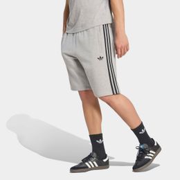 Shorts adidas originals "3S SHO", Herren, Gr. L, N-Gr, grau (medium grau heather, schwarz, normal, gr.), Obermaterial: 100% Baumwolle, Hosen Shorts, sportlicher Stil, f&uuml;r Stra&szlig;e und Zuhause, aus weichem French Terry