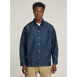 G-Star Raw Langarmshirt G-STAR "Long Pocket Boxy Fit Hemd", Herren, Gr. M, worn in cadet blau, Obermaterial: 82% Baumwolle, 18% Polyester, Shirts Langarmshirt