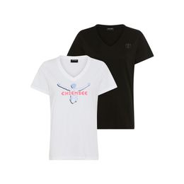 T-Shirt Chiemsee, Damen, Gr. M (36/38), wei&szlig; (wei&szlig;, schwarz), Obermaterial: 100% Baumwolle, Shirts T-Shirt