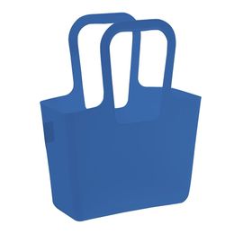Einkaufsshopper Koziol "TASCHELINO Tasche", blau (strong blau), B:32,7cm H:38,6cm T:13cm, Kunststoff, Einkaufsk&ouml;rbe, Einkaufsshopper