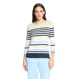 3/4-Arm-Shirt Betty Barclay "Damen mit U-Boot-Ausschnitt", Damen, Gr. 36, bunt (gr&uuml;n, light blau), Jersey, Obermaterial: 95% Viskose, 5% Elasthan, Basic, tailliert normal, U-Boot-Ausschnitt, Shirts 3/4-Arm-Shirt