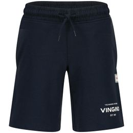 Sweatshorts Vingino, M&auml;dchen, Gr. 176, N-Gr, midnight blau, Sweatware, Obermaterial: 100% Baumwolle, bedruckt, relaxed fit kniefrei, Hosen Sweatshorts, mit Logo-Print