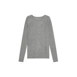 Kurzarmhemd MOSHI MOSHI MIND "moshi moshi mind T-shirt evermore", Damen, Gr. L, Normalgr&ouml;&szlig;en, grau melange, Obermaterial: 96% Modal, 4% Elasthan, Hemden