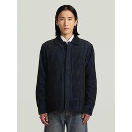 G-Star Raw Langarmshirt G-STAR "Corduroy Overshirt", Herren, Gr. L, dk schwarz, racing blau, Obermaterial: 100% Baumwolle, Shirts Langarmshirt